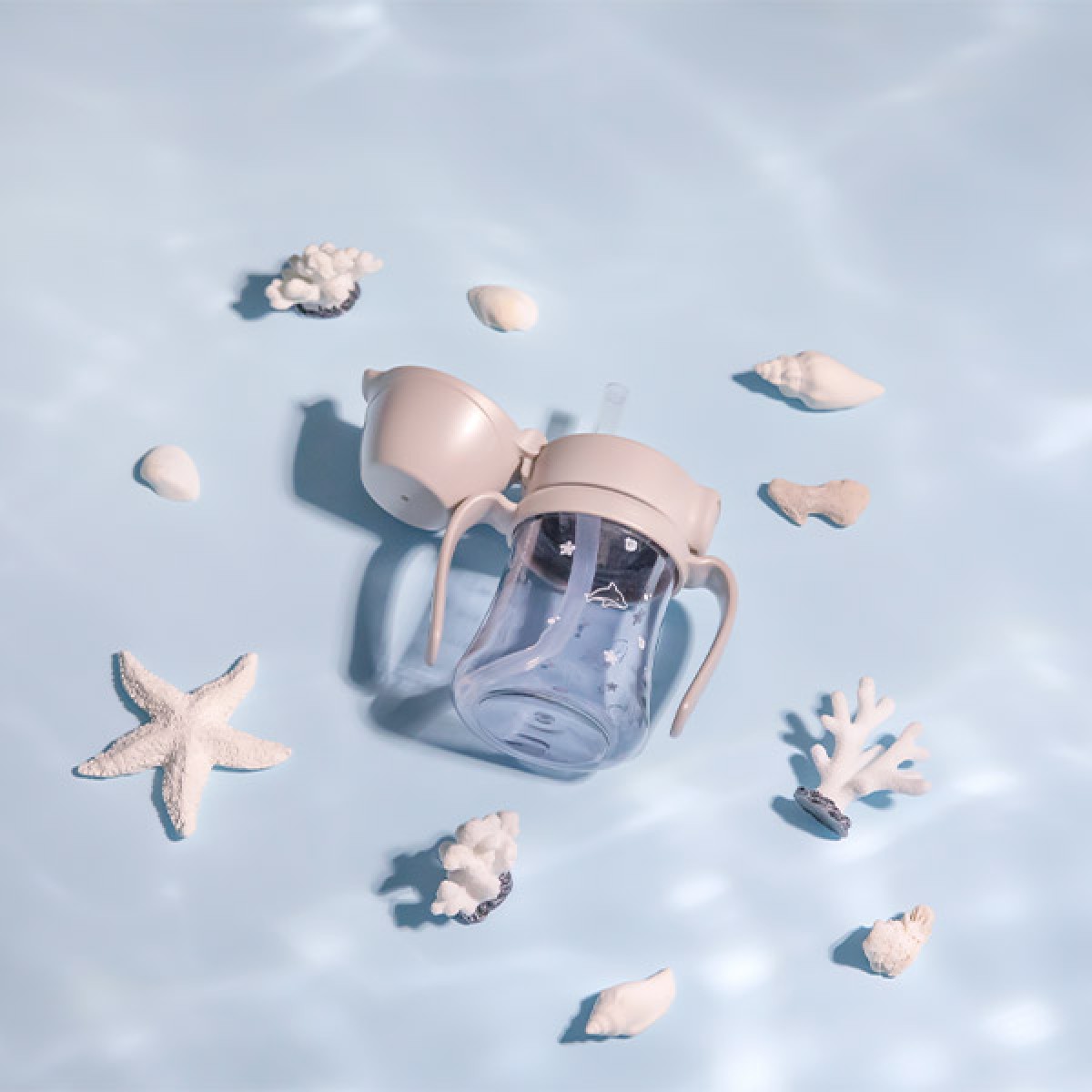 GROSMIMI Ocean Edition PPSU Straw Cup（200ml /Pink）